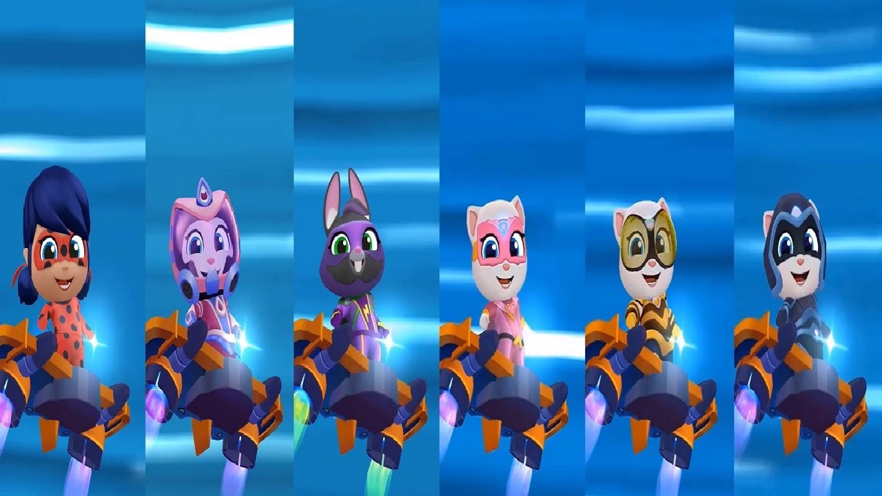 Talking Tom Hero Dash Ride the jet Bike SUPER BECCA VS Miraculous ...