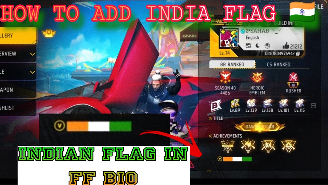 HOW TO ADD INDIA FLAG 🇮🇳 IN FREE FIRE BIO | FREE FIRE BIO ME FLAG KAISE ...