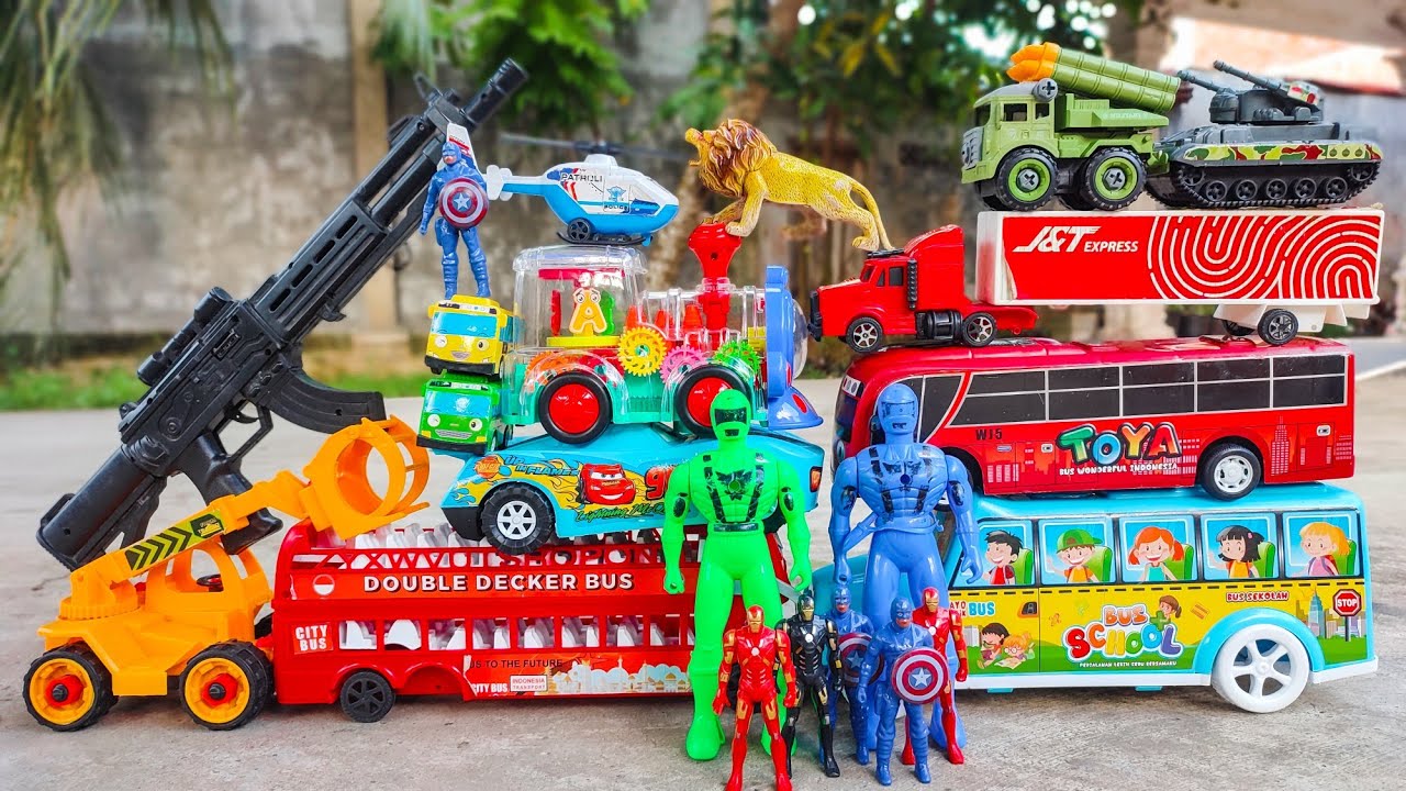 The Car Tank,Military, Thomas,School Bus,Tayo bus,Helicopter Police,JNt ...