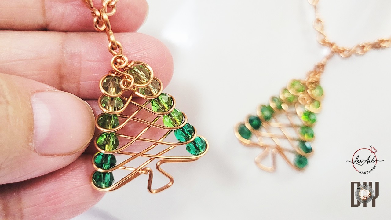 Simple jewelry making for the holiday | Christmas tree pendant with ...