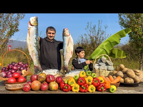 Geleneksel Azerbaycan yemeği - balık Levengisi | İçi doldurulmuş balık tarifi | Köy hayatı