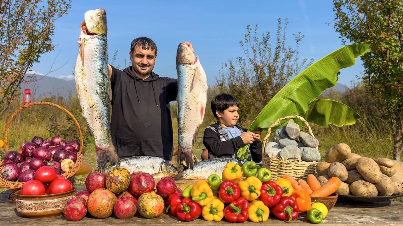 TRADITIONAL AZERBAIJANI DISH - FISH LEVENGI | STUFFED FISH | RURAL ...