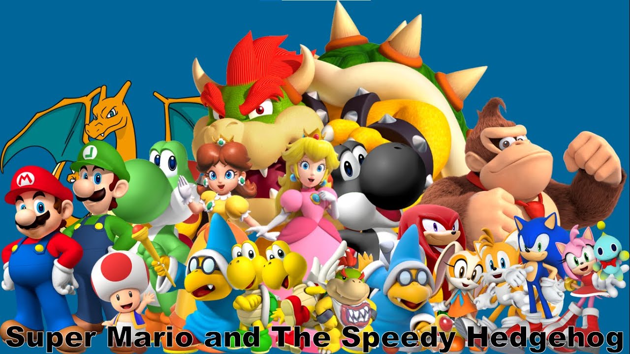 Super Mario and The Speedy Hedgehog Characters Size Comparison (ft ...