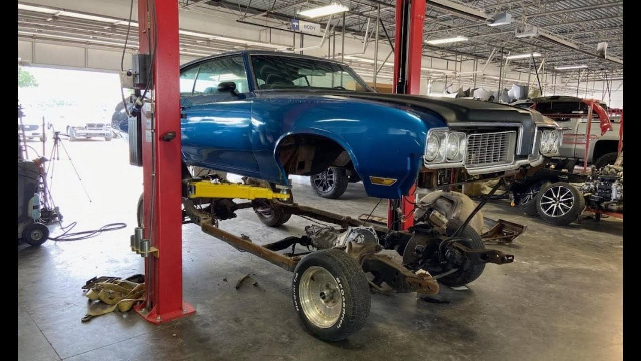 Cutlass body removal and frame brace install - YouTube