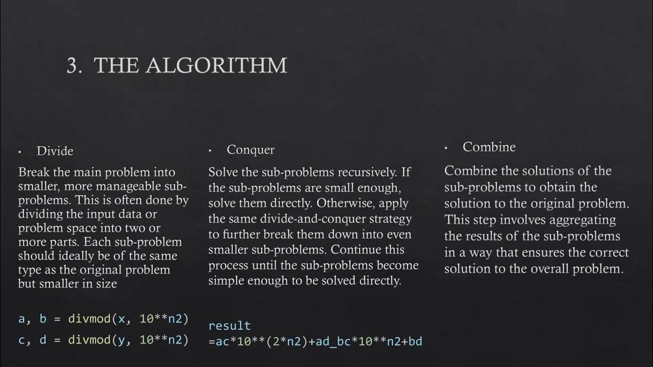 multiplication of large integers (Divide and conquer) - YouTube