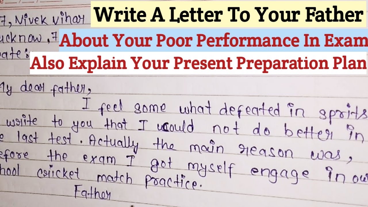 Letter To Father About Your Poor Performance In Exam Letter To Father letter-to-father-about-your-poor-performance-in-exam-letter-to-father