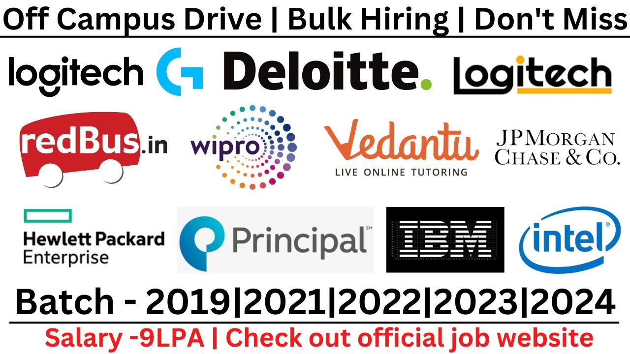 Off Campus Drive | Batch - 2019|2020|2021|2022|2023|2024 | Salary ...