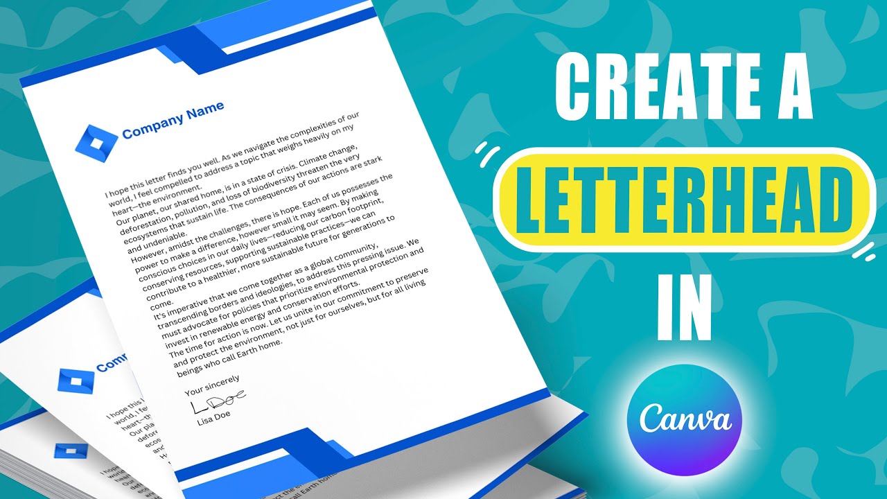 Create a letterhead in Canva from scratch - FREE - YouTube