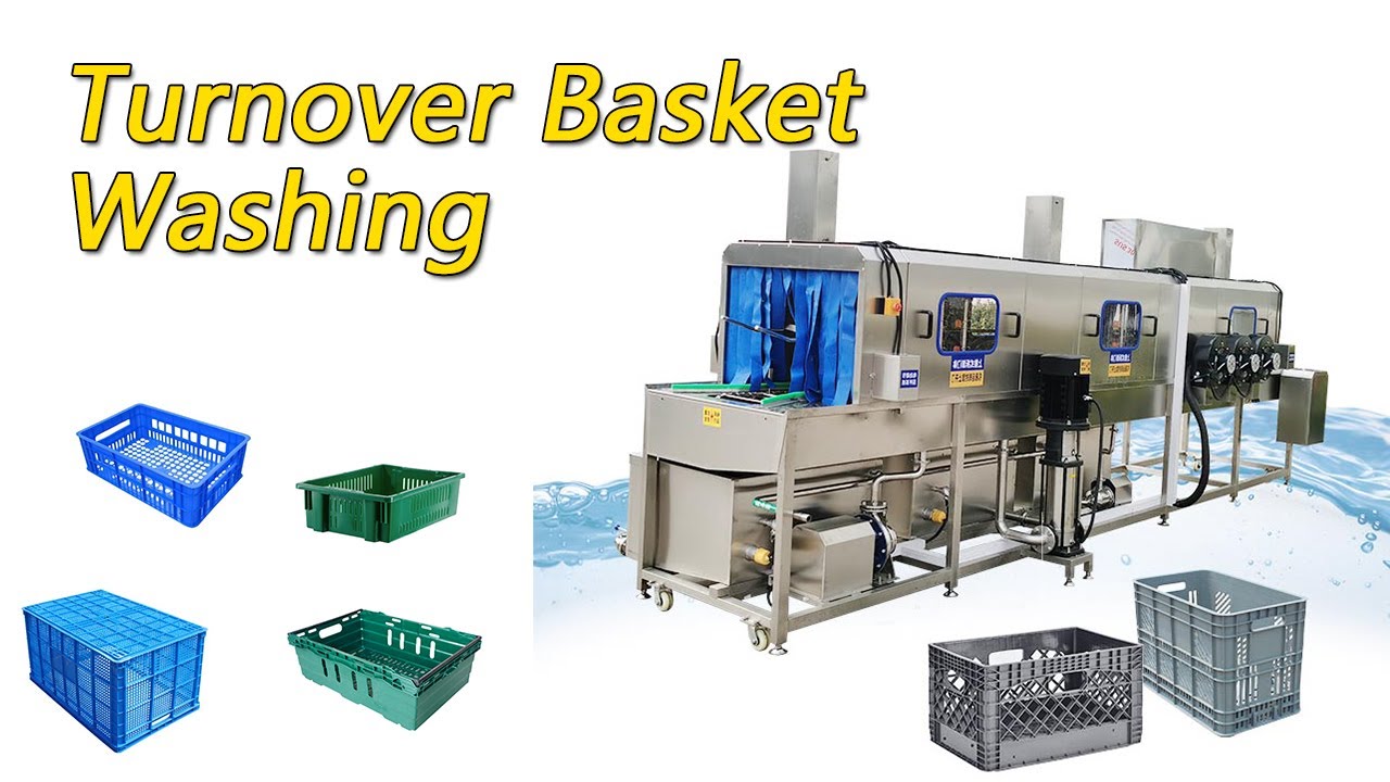 Tray Crate Cleaning Machine | Turnover Basket Washing Machine - YouTube
