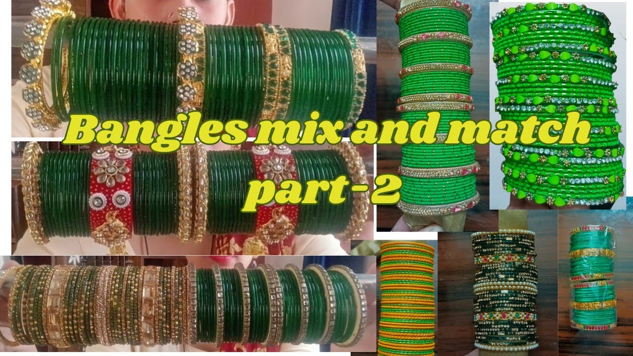 Bangles mix and match kese kare #Hariyaali teej pr bangle kese wear ...