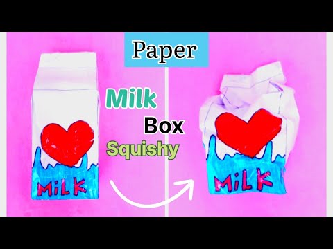 HOW TO MAKE 3D PAPER SQUISHY MILK CARTON/DIY Kawaii milk /Make cool ...