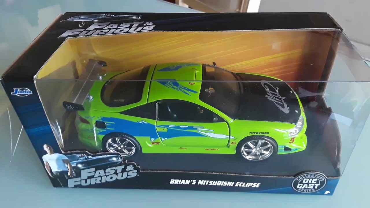 Brian's Green Mitsubishi Eclipse from Fast and Furious Toy Review - YouTube