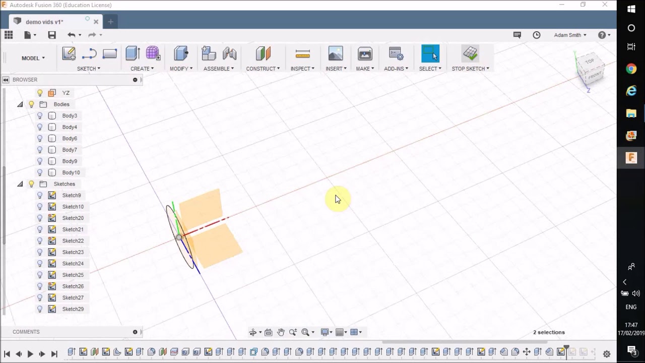 How to use Fusion360 Using the sweep tool - YouTube