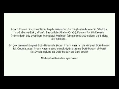 İmam Rzanın (ə.s) mübarək mövludu 🤲🌺 (Mənbə: “İmam Rıza” Prof.Dr. Haydar Baş) #12İmam