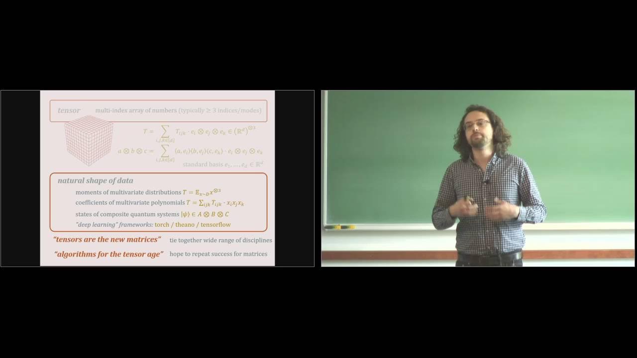 David Steurer - "Tensor decompositions, sum-of-squares proofs, and spectral algorithms" - 5/17 ...