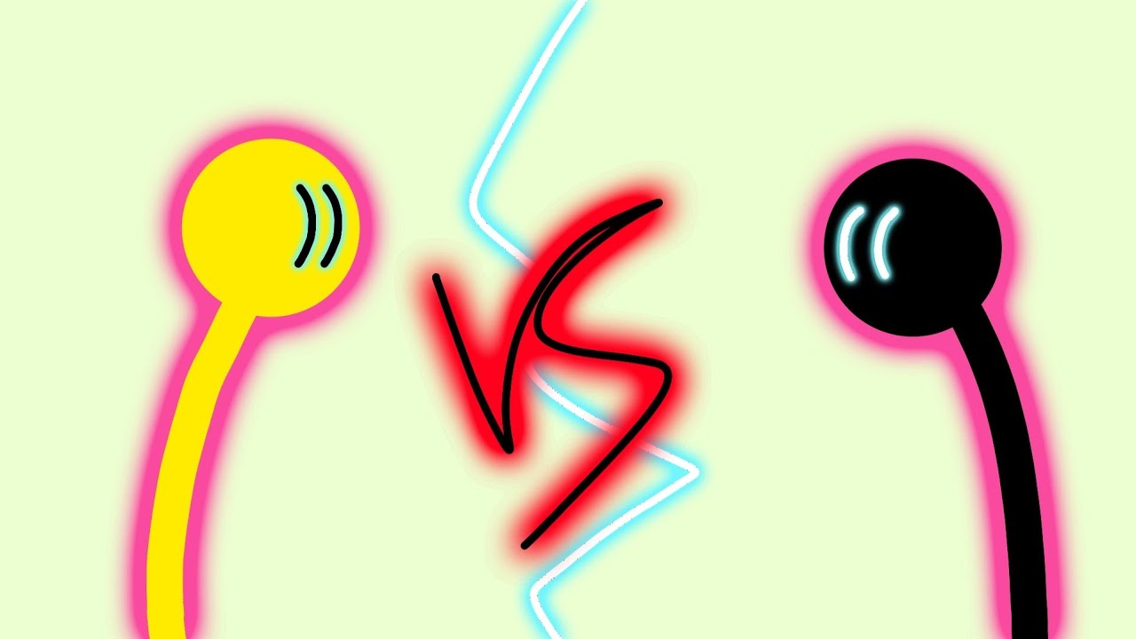 Stick man fight Black VS Yellow #stickman - YouTube