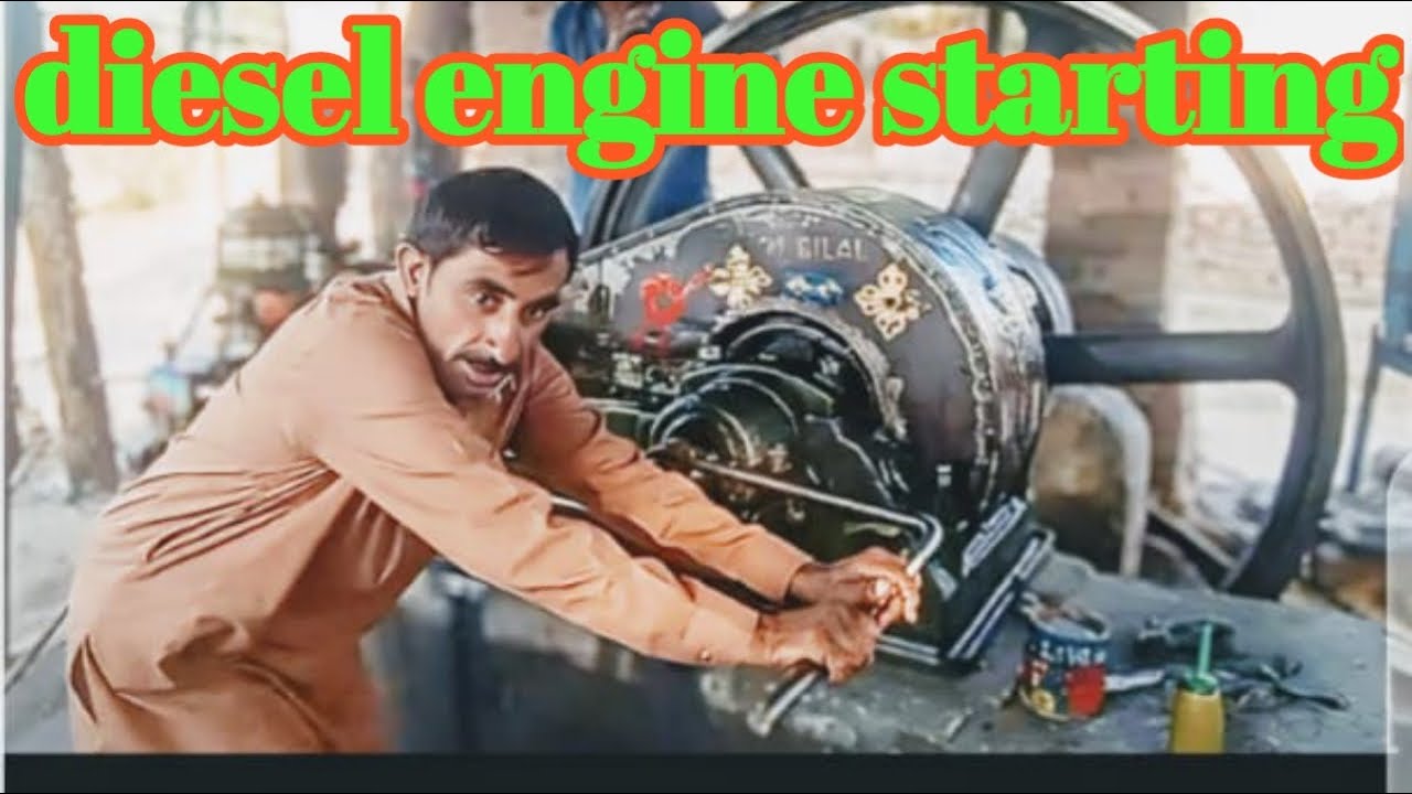 Starting old diesel engines||old black engine in pakidtan|| diesel ...