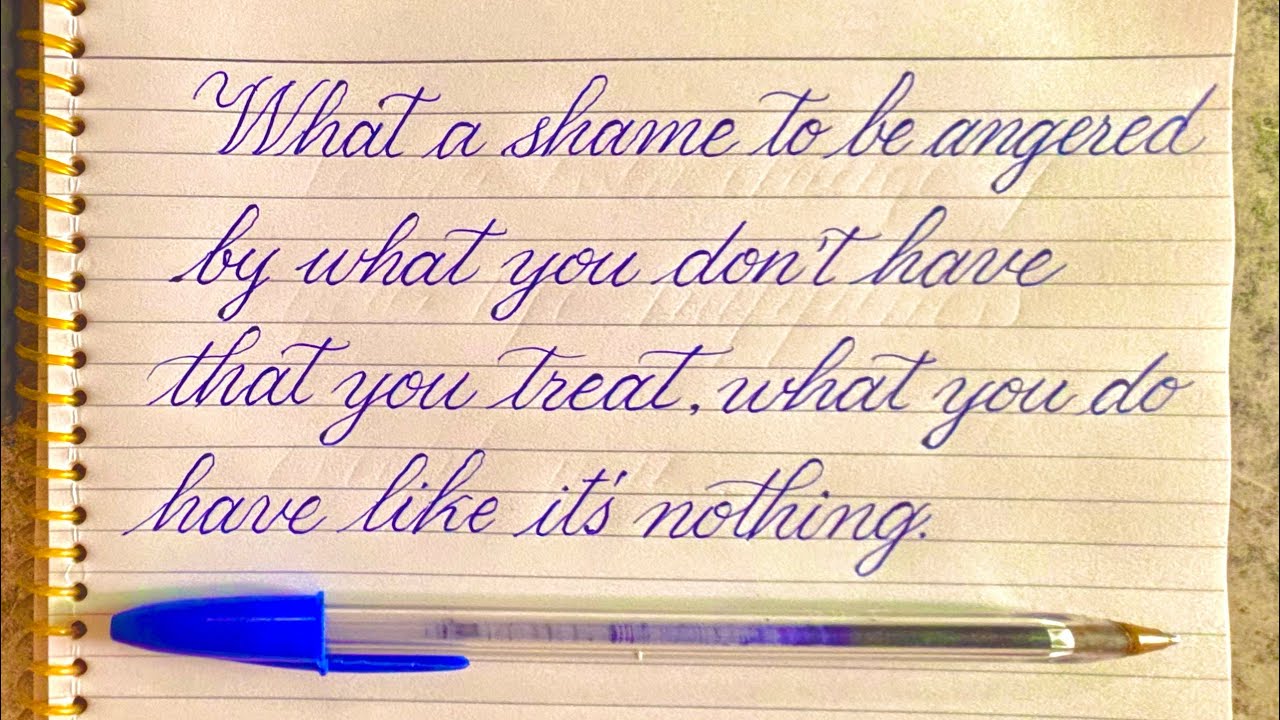 Cursive writing practice by ball pen video-10 | Handwriting by ball pen ...