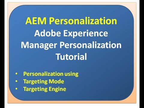 aem personalization tutorial | adobe experience manager personalization - YouTube