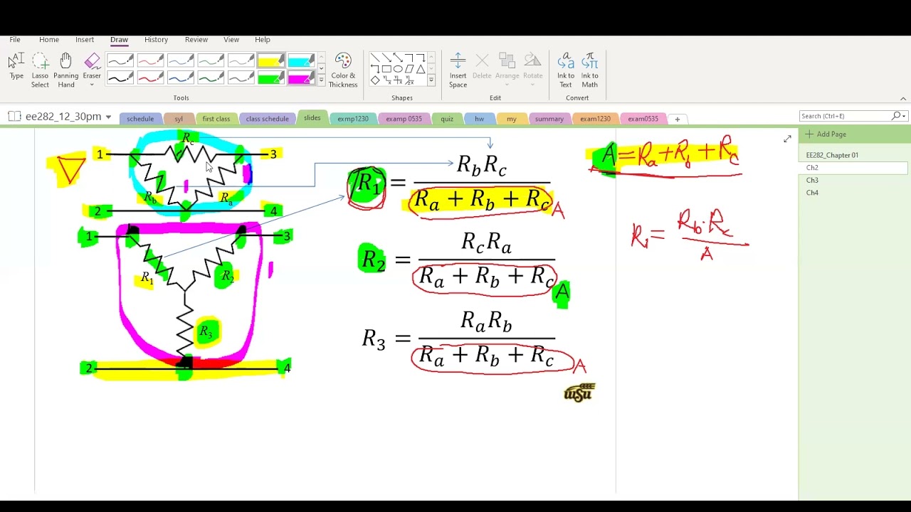Circuit: ch2 Y delta delta Y conversion - YouTube