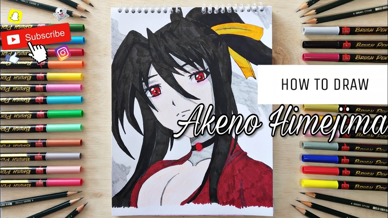 How to Draw Akeno Himejima - High School DxD. Step by step (menggambar ...