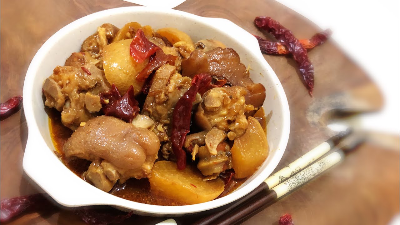 Spicy & Sour Pig's Trotter with Daikon - YouTube
