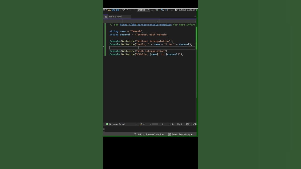 DOTNET STRING INTERPOLATION - YouTube