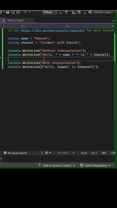 DOTNET STRING INTERPOLATION - YouTube