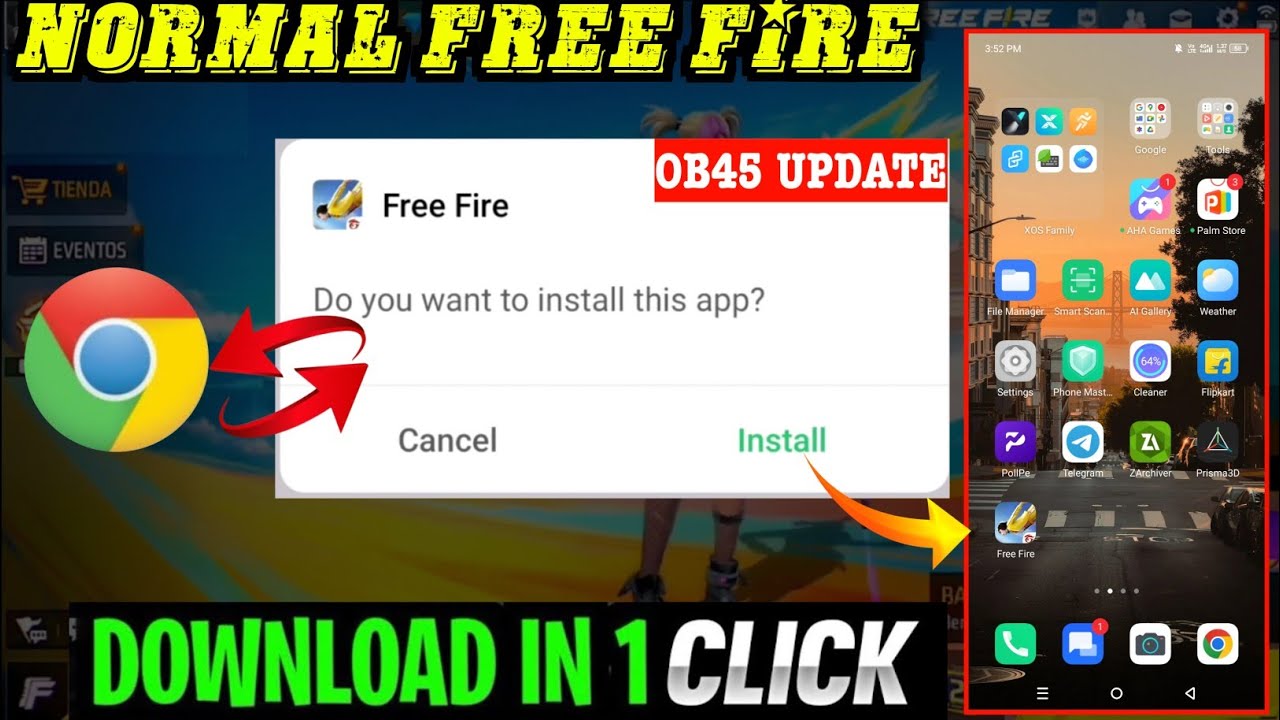 How To Update Normal Free Fire Ob45 Apk Download Kaise Karen Link Se Ob45 Update Kaise Kare ...