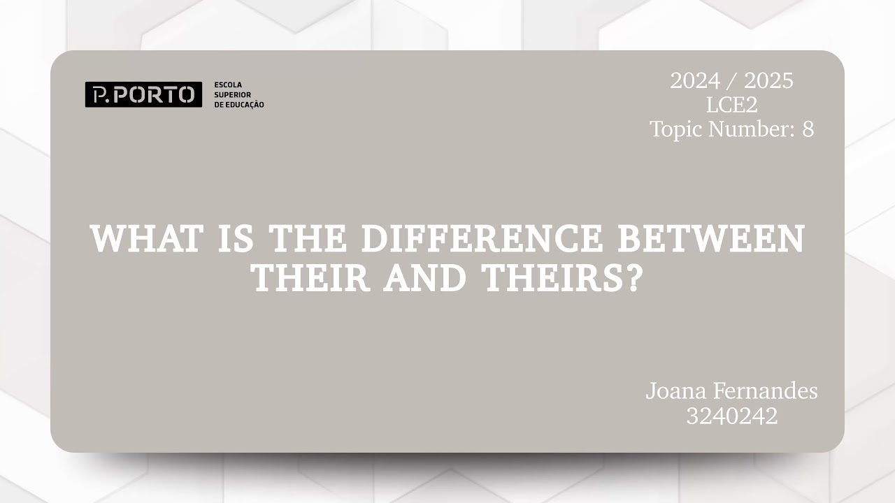 What is the difference between Their and Theirs? - YouTube