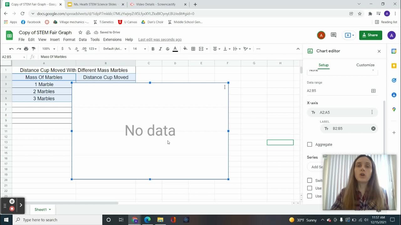 What to do if your Spreadsheet graph says No Data - YouTube