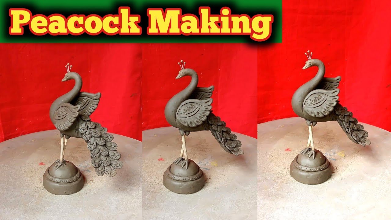 small peacock making with clay | peacock making - YouTube