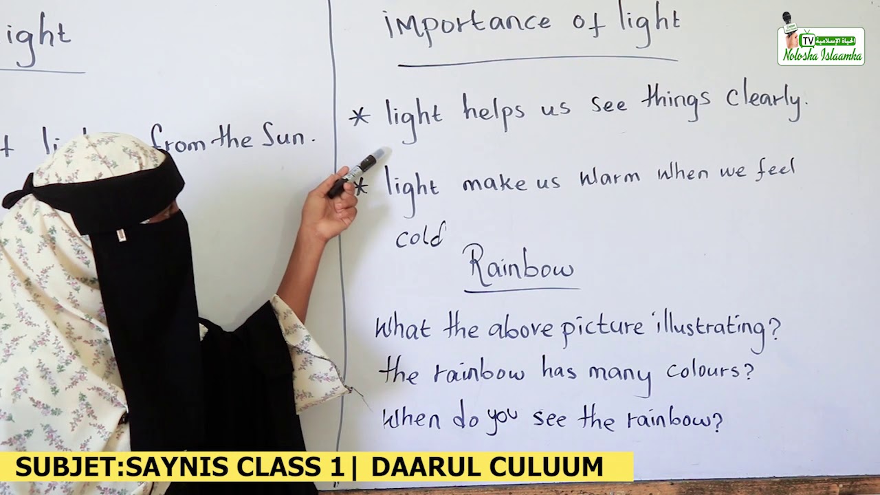 DAARUL CULUUM PRIMARY SCHOOL Teacher: Asma Xusen Subject:Science Class ...