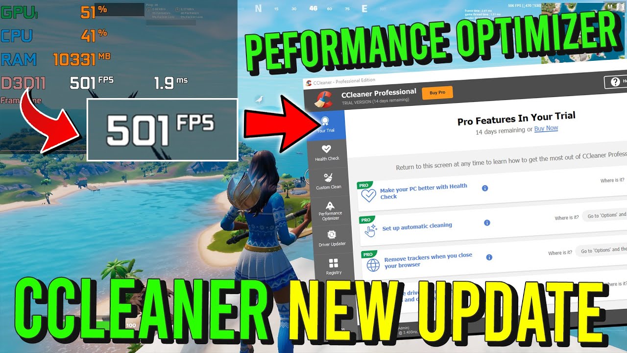 New CCLEANER PERFORMANCE OPTIMIZER Update🔥 | FPS BOOST GUIDE FOR GAMING ...