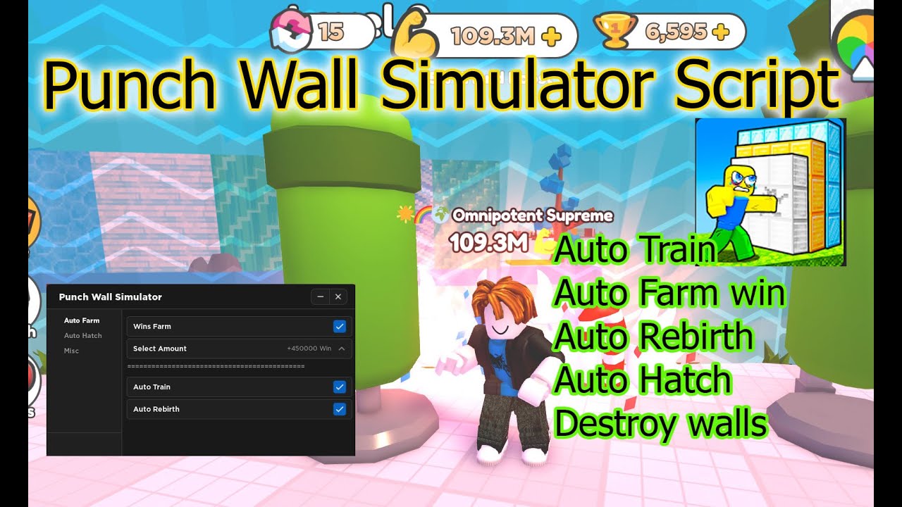 Punch Wall Simulator Script fast auto farm - YouTube