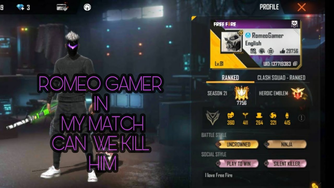 ROMEO GAMER IN MY RANKED MATCH ️ - YouTube