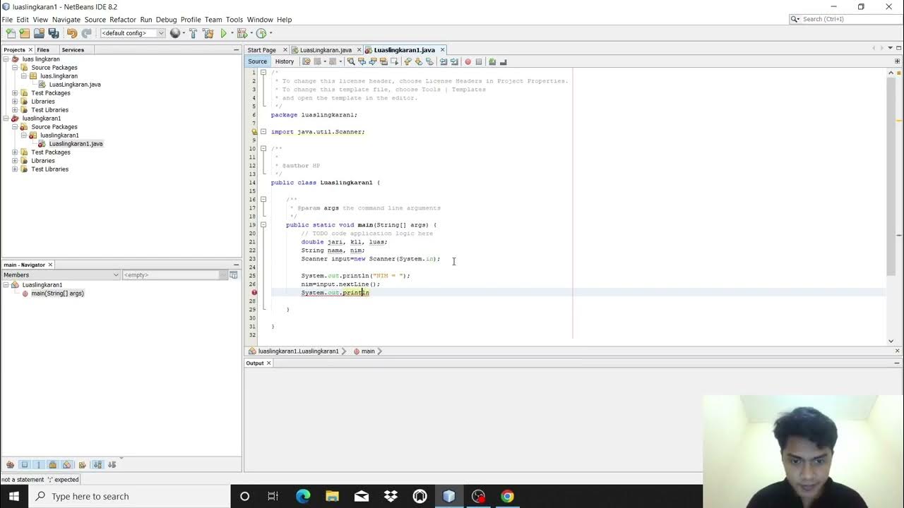 Menghitung Luas Lingkaran Menggunakan OOP dengan netbeans - YouTube