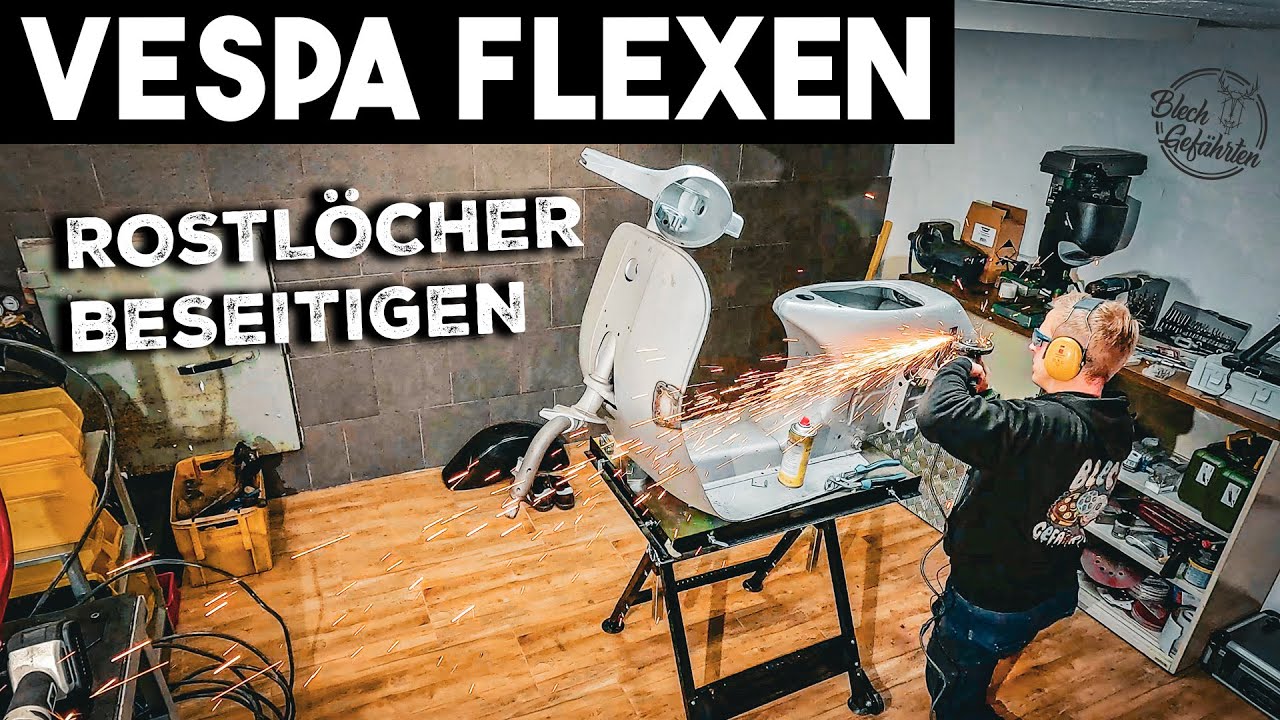 Vespa flexen | Rostlöcher beseitigen | PX zu Sprint Conversion - YouTube