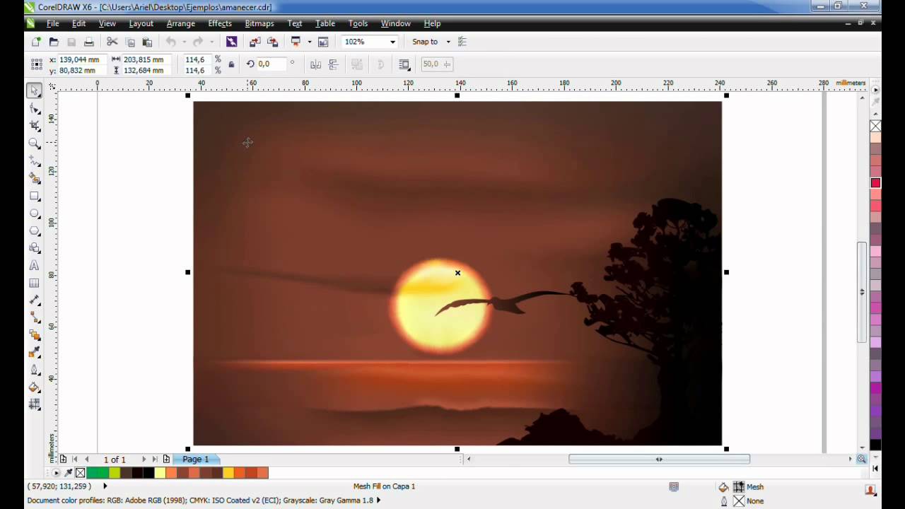 Relleno De Malla En Coreldraw® X6 Mesh Fills Youtube