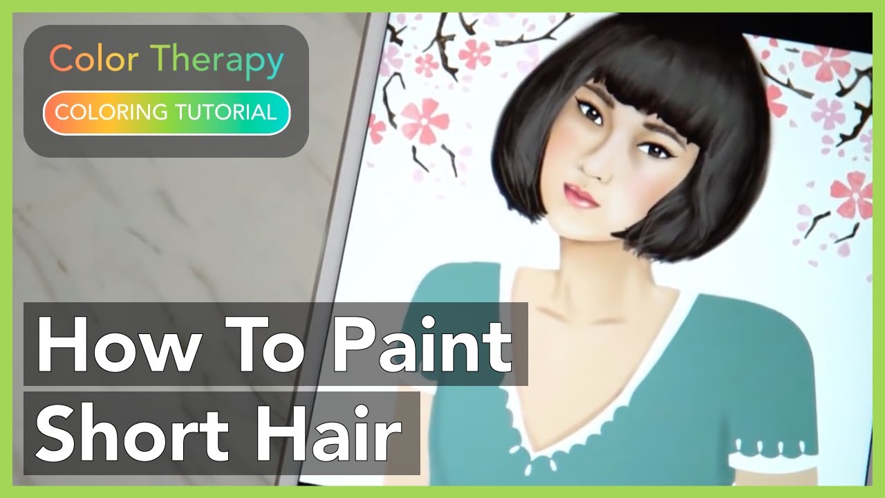 Coloring Tutorial: How to Paint Short Hair with Color Therapy App - YouTube