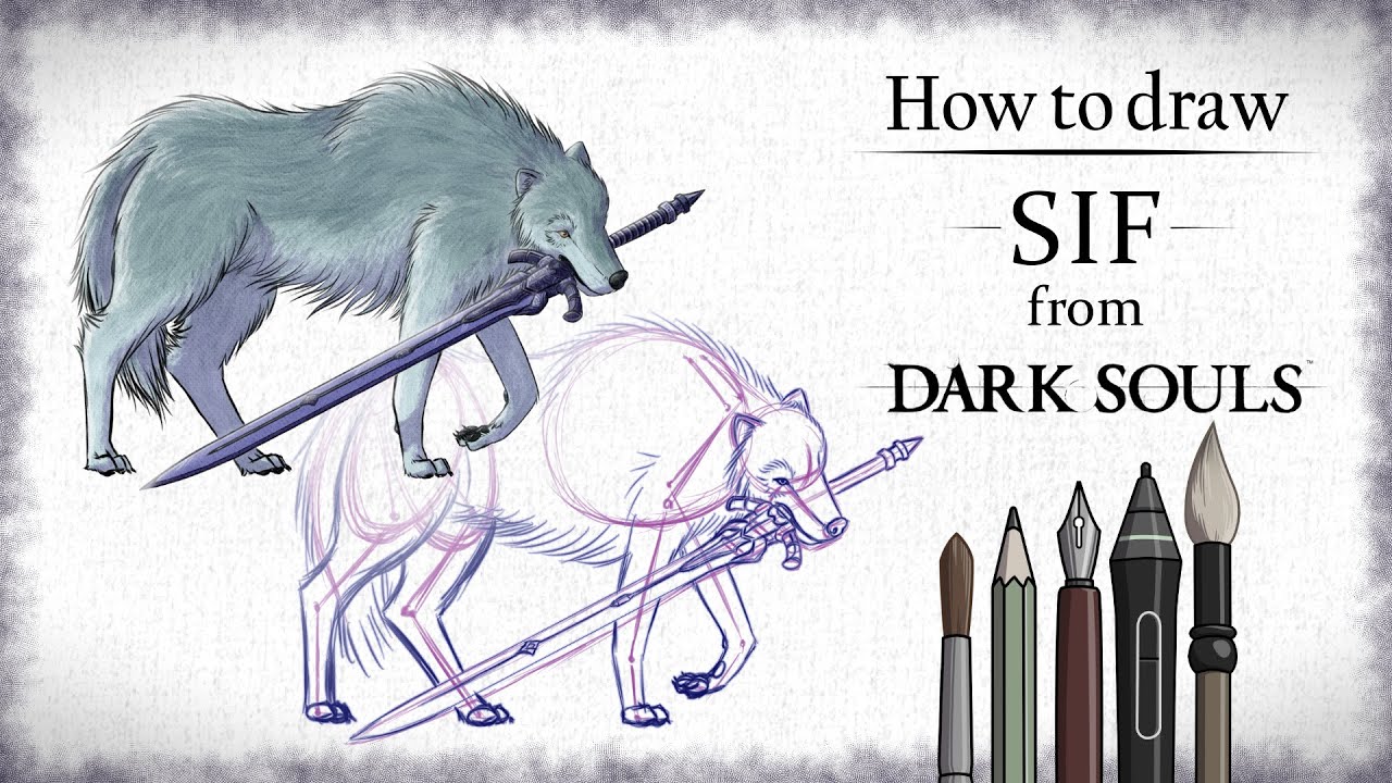 How to draw SIF from Dark Souls - Step by Step Art Tutorial - YouTube