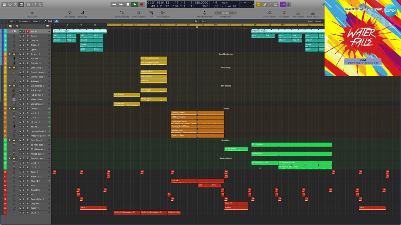 EDM Logic Pro X Template Waterfalls - YouTube
