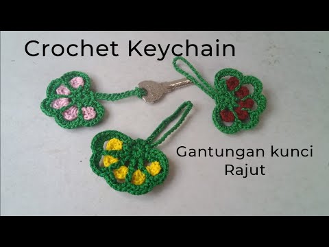 very easy, crochet keychain cute || gantungan kunci rajut - YouTube