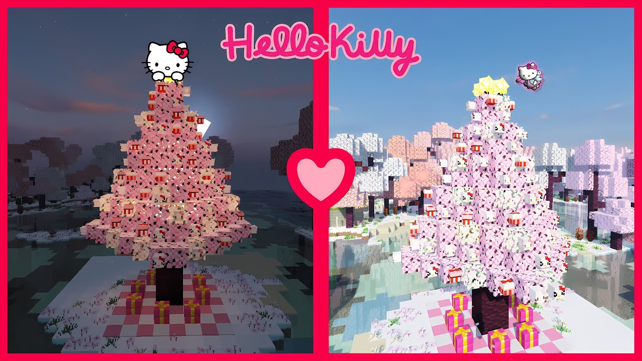 How to build a christmas cherry tree - Hello Kitty -🎄🌸 - YouTube