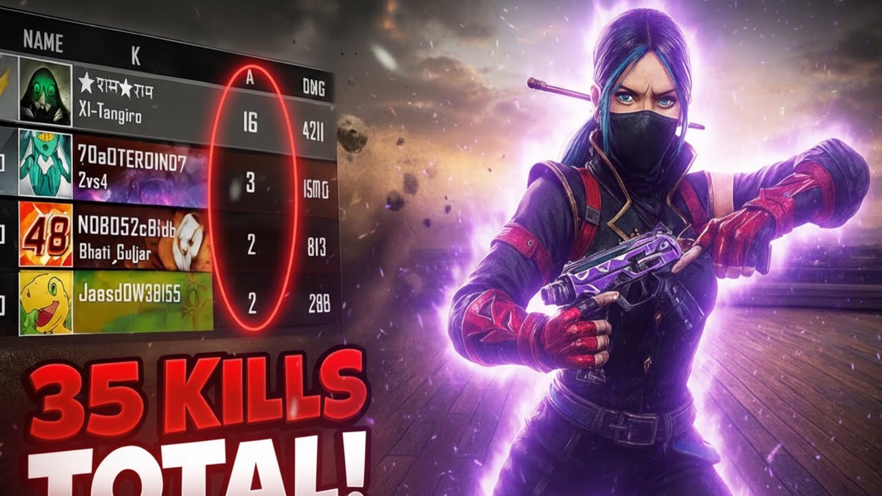 🔥35+ Kills Ranked Gameplay 🔥|| Free Fire Insane Rush|| Full Map ...