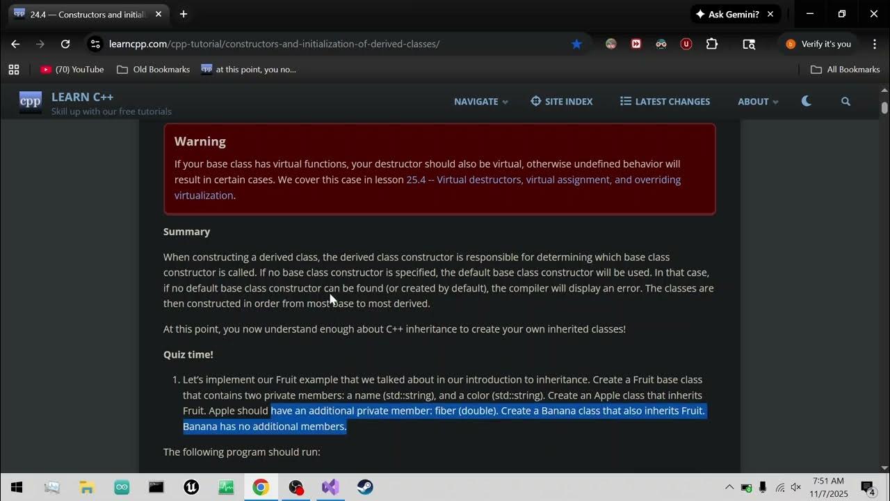 raw c++ learning, creating inherited classes - YouTube