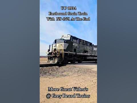 U P 8934 Eastbound Grain Train With NS 4721 At The End - YouTube