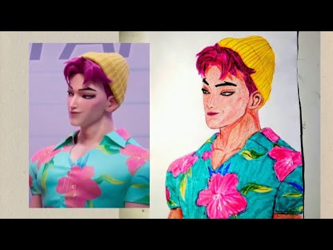 How to draw Abby saja boys || kpop demon hunters || easy demon hunters ...