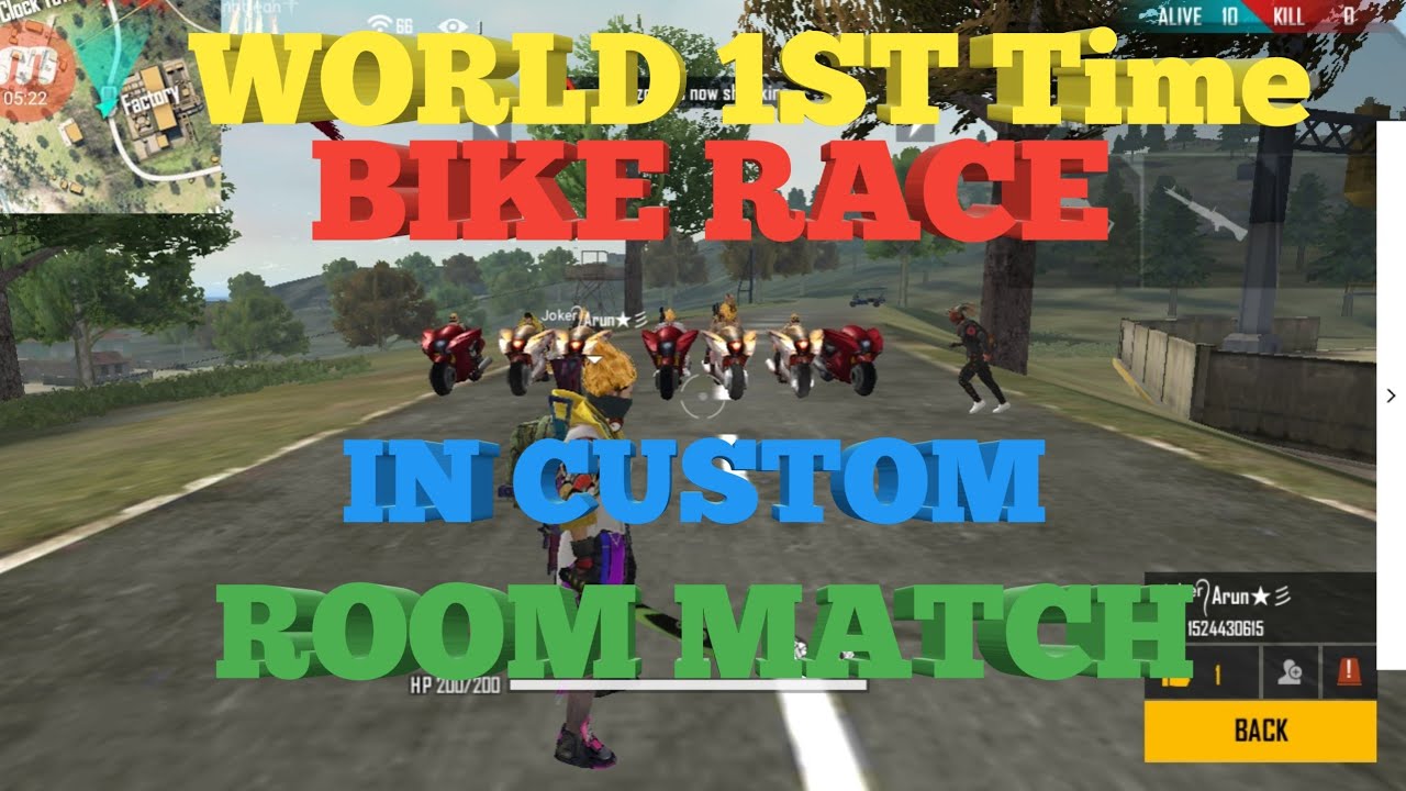 Free Fire 1st Time Bike Race In Custom Room Match - YouTube