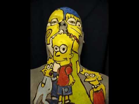 The SIMPSONS! Face paint in motion. Artist James Kuhn. - YouTube